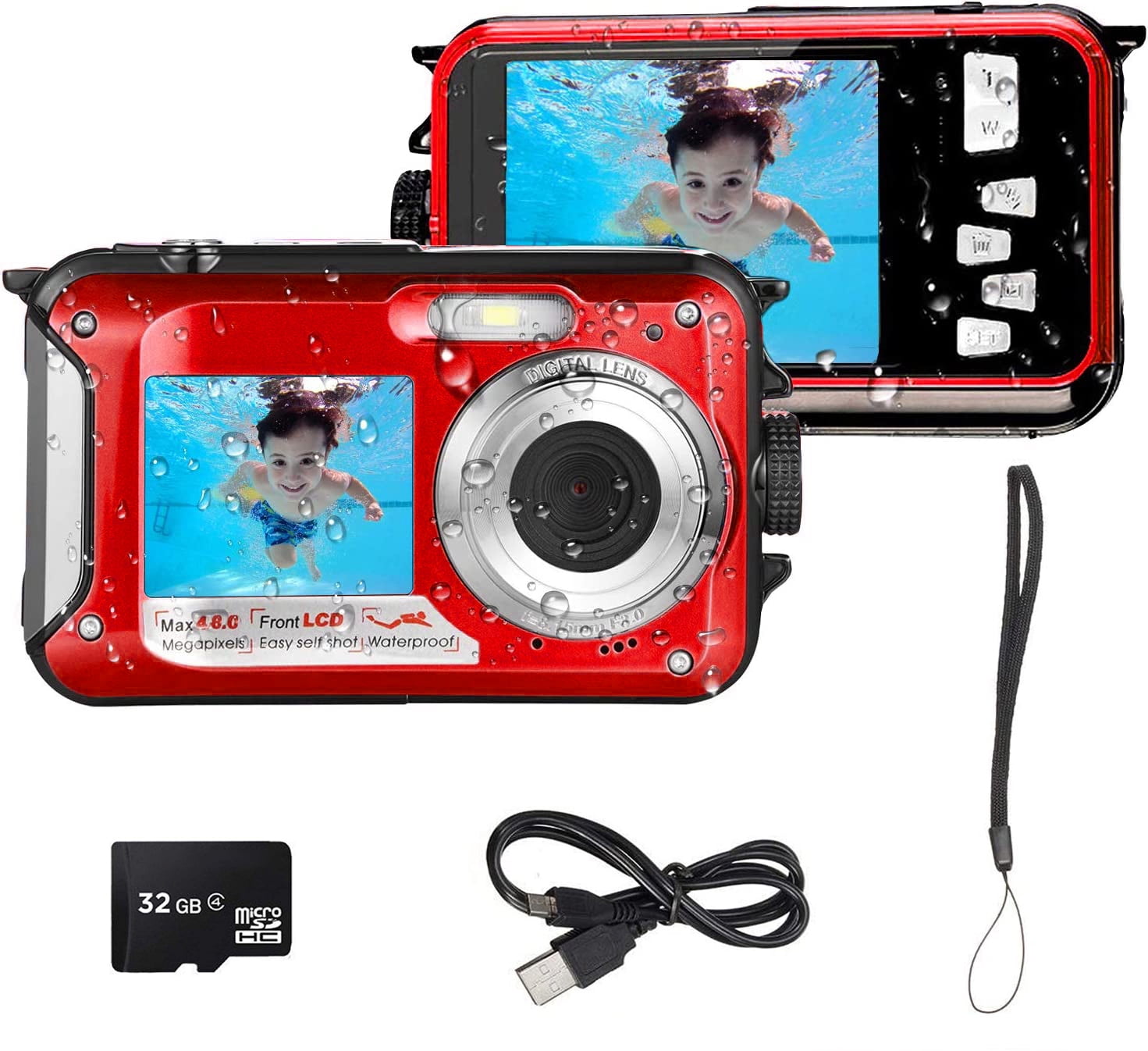 UPDATED MODEL ACUVAR 48MP Megapixel Waterproof Dual Screen Full HD ...