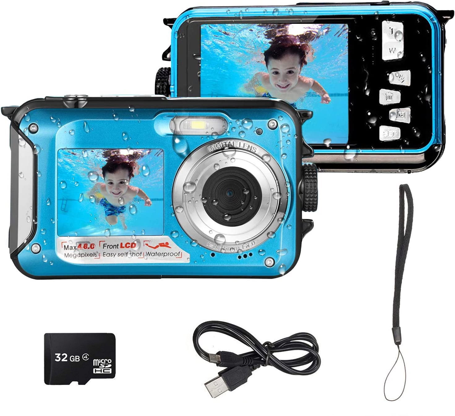UPDATED MODEL ACUVAR 48MP Megapixel Waterproof Dual Screen Full HD ...