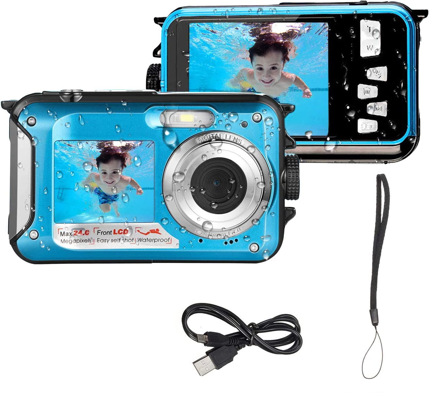 UPDATED MODEL eDealz 48MP Megapixel Waterproof Dual Screen Full HD ...