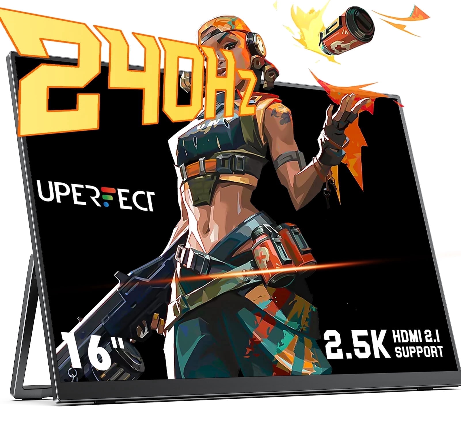 UPEREFCT 16" 2K 240Hz Portable Gaming Monitor, 100% DCI-P3, Type-C HDMI ...