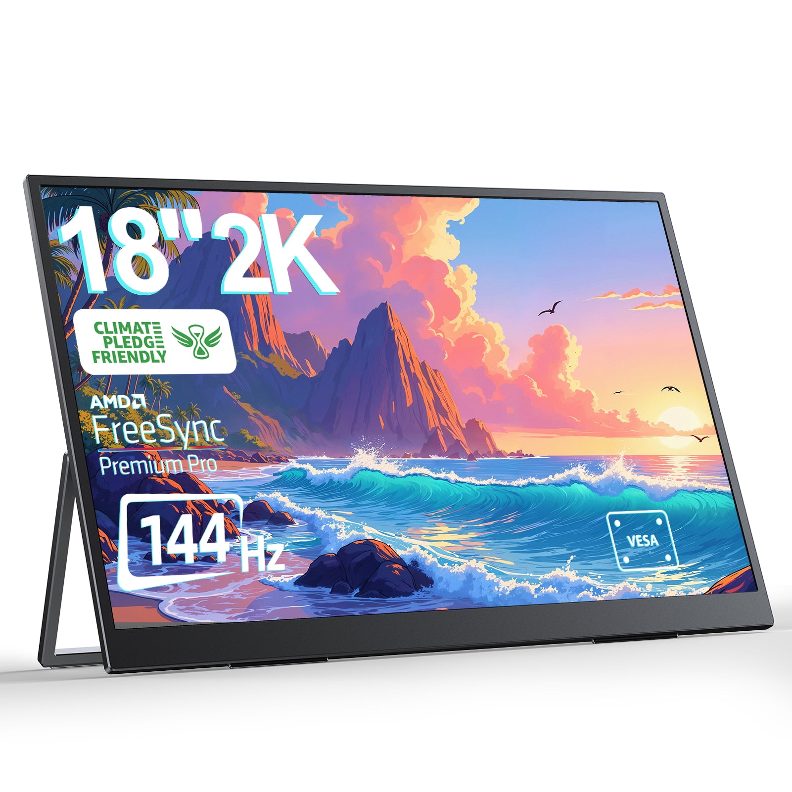 UPERFECT 18 Inch 144HZ Portable Gaming Monitor,2K 2560x1600 QHD ...