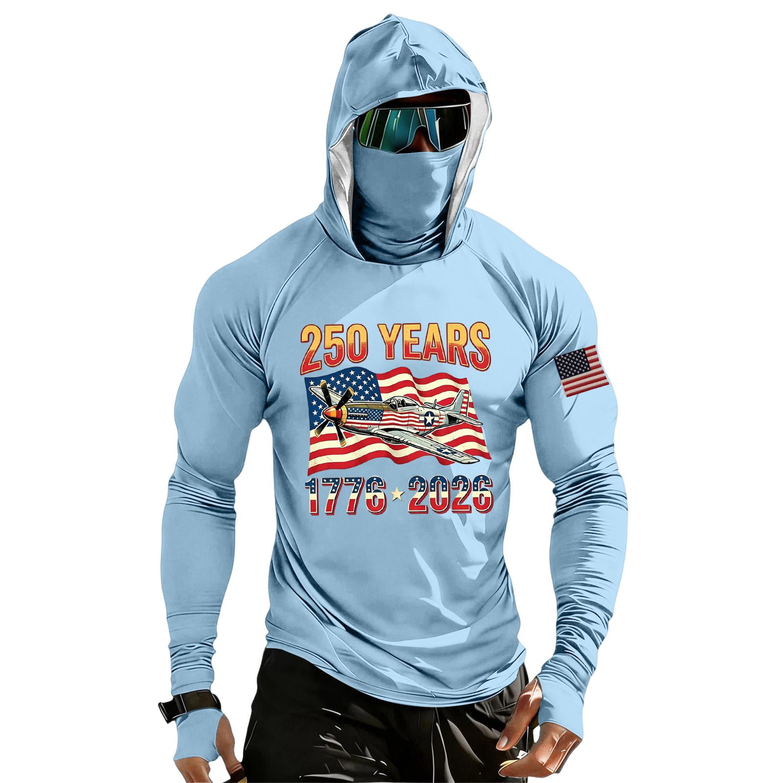 UPF 50+ 250 Anniversary USA Fishing Shirt Sun Protection Long Sleeve ...