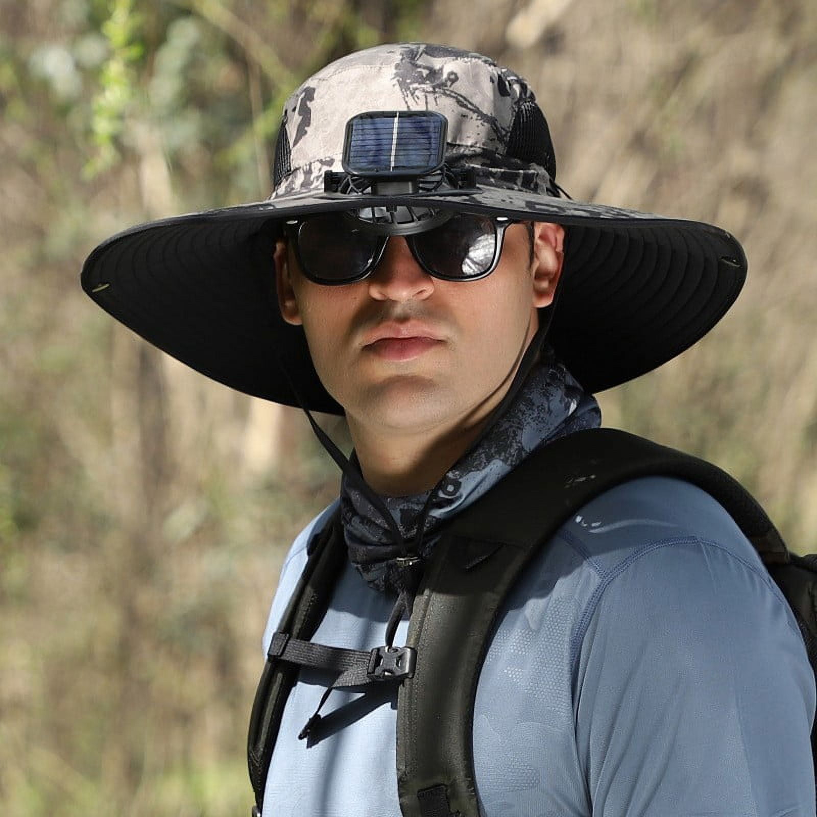UPF 50+ Hat with Solar Fans Built in Sun Hats for Men with Solar Fan ...