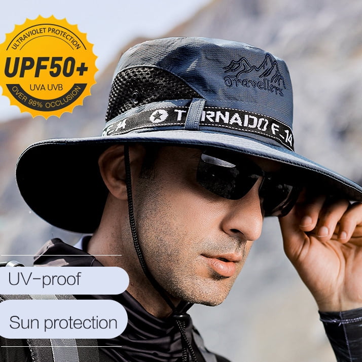 UPF 50+ Summer Hats Men Sun Protector UV-proof Breathable Bucket Hat ...