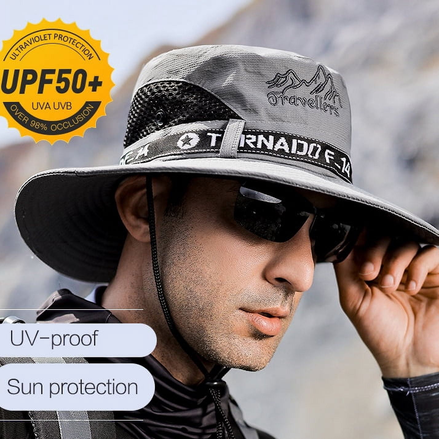 UPF 50+ Summer Hats Men Sun Protector UV-proof Breathable Bucket Hat ...
