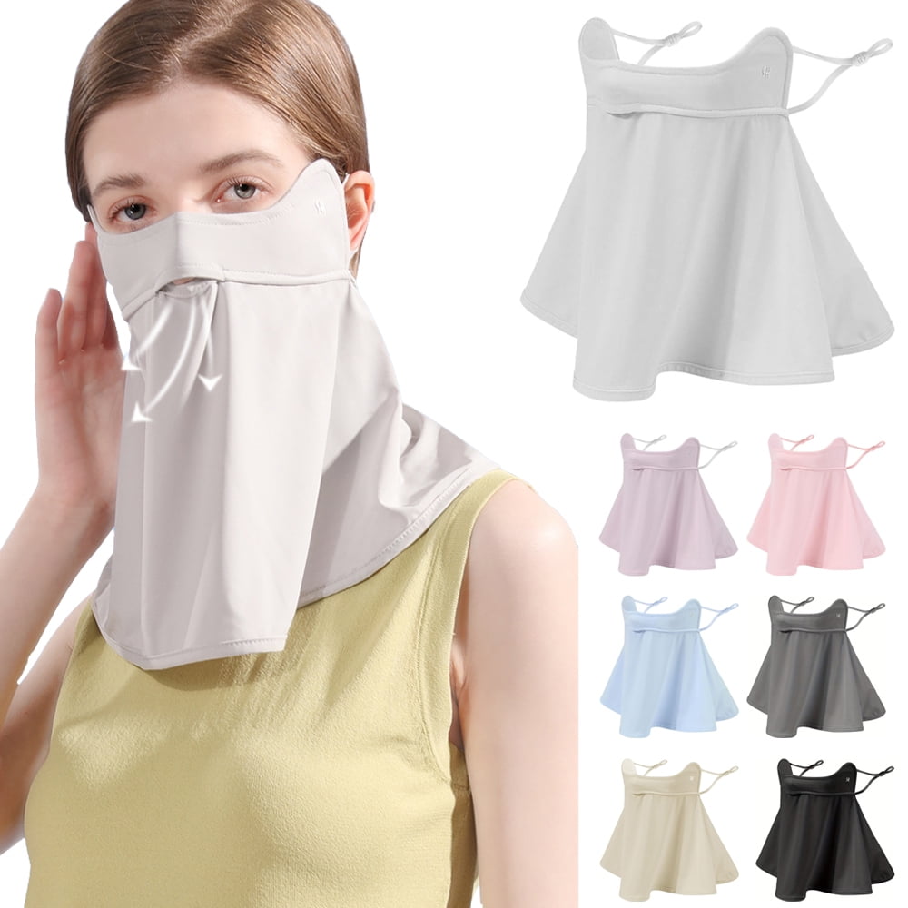 UPF 50+ Unisex Breathable Cooling Face Cover, Sun UV Protection Earloop ...
