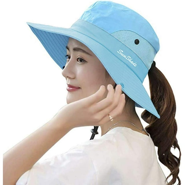UPF 50+ Wide Brim Sun Hat Waterproof UV Protection Bucket Boonie Hat for Women - Walmart.com