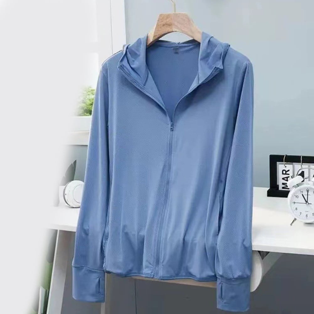 UPF50+ Sun Protection Jacket Women Ice Silk Hooded Coat Summer ...