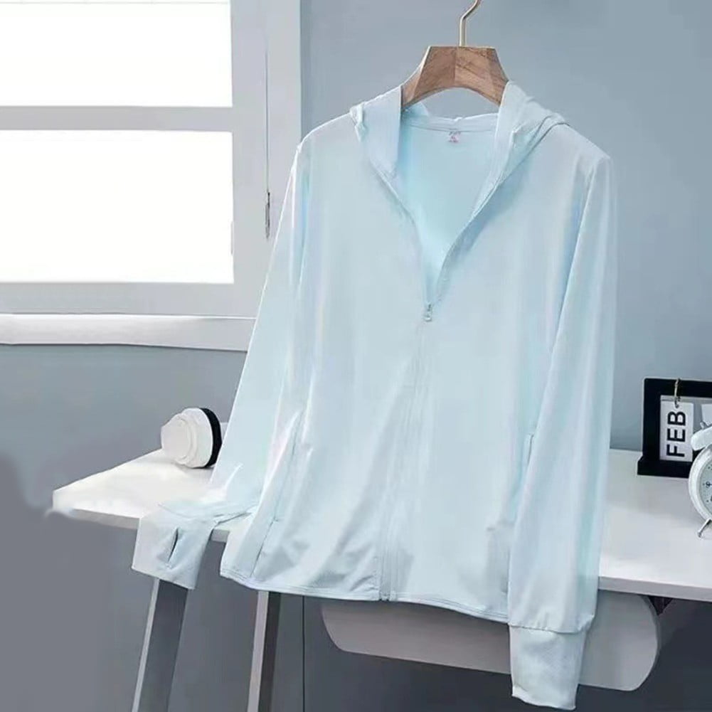 UPF50+ Sun Protection Jacket Women Ice Silk Hooded Coat Summer ...