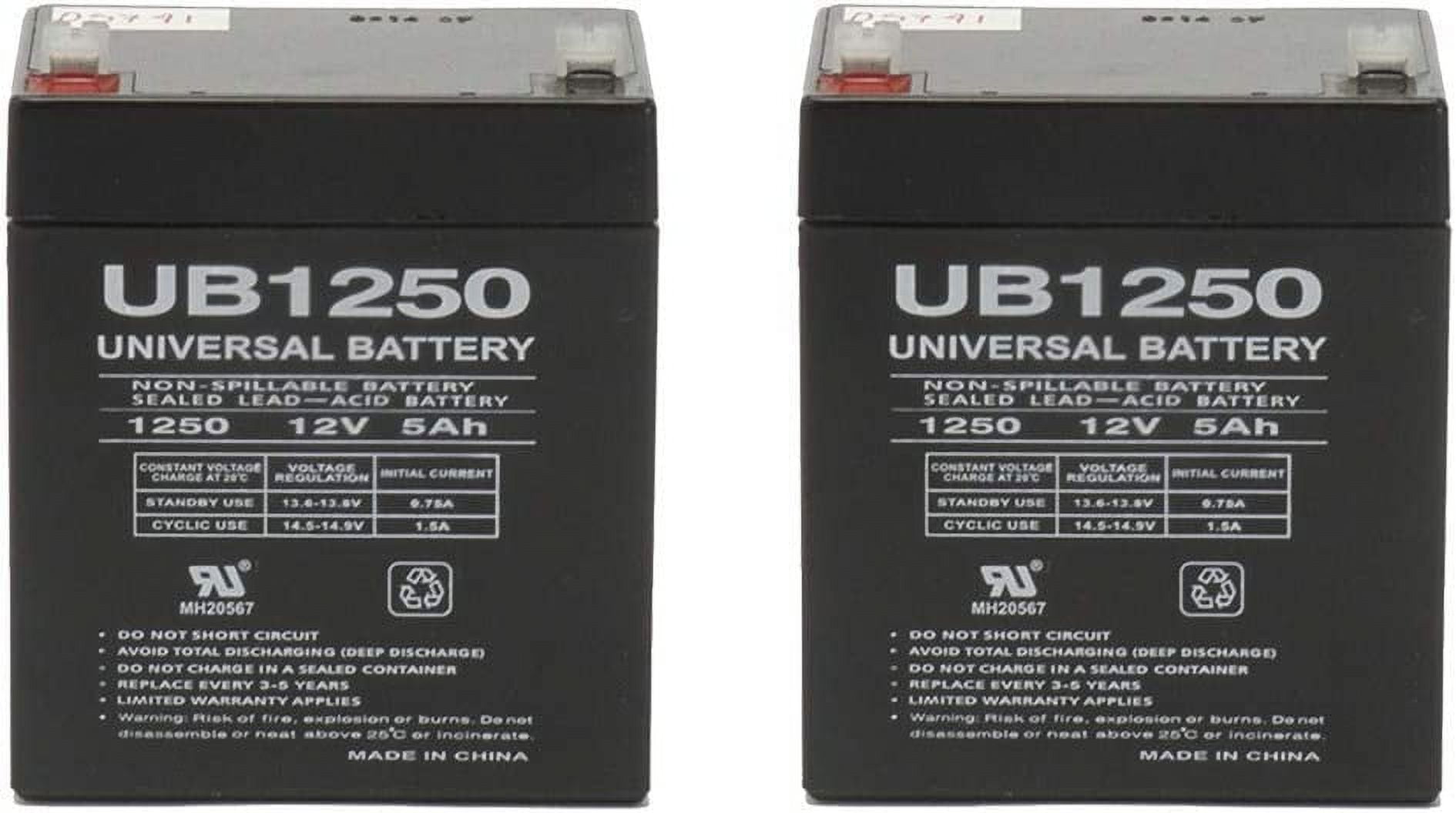 UPG 12V 5AH Alarm Security Fire System Battery 12Volt 5Amp Hour Sealed ...