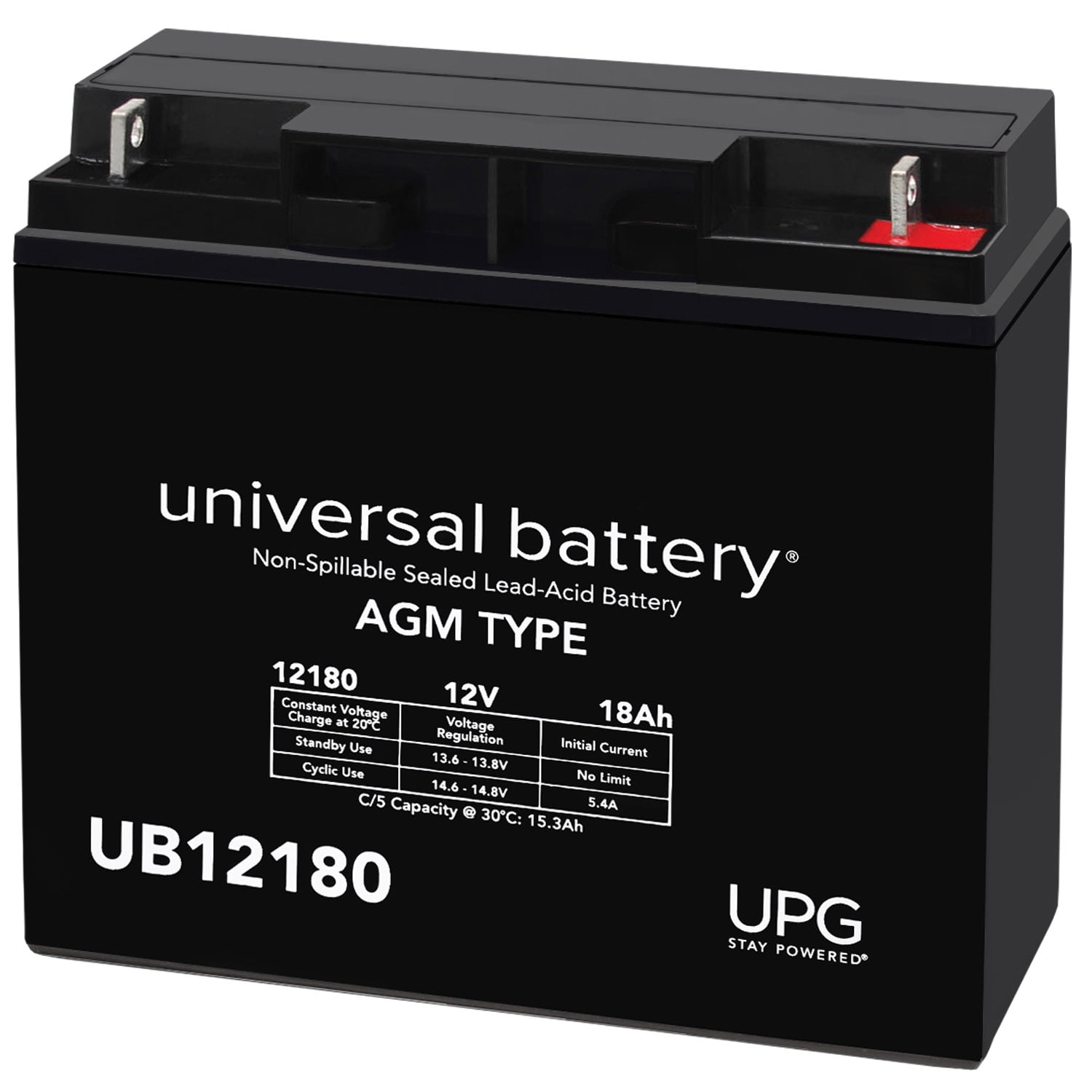 UPG UB12180 12V Vehicle Battery Group Size BCI Group Number 450 CCA for ...