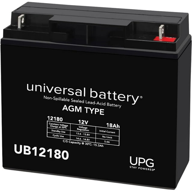 UPG UB12180 D5745 AGM 12V 18AH 12 Volt 18 Amp SLA Battery - Walmart.com