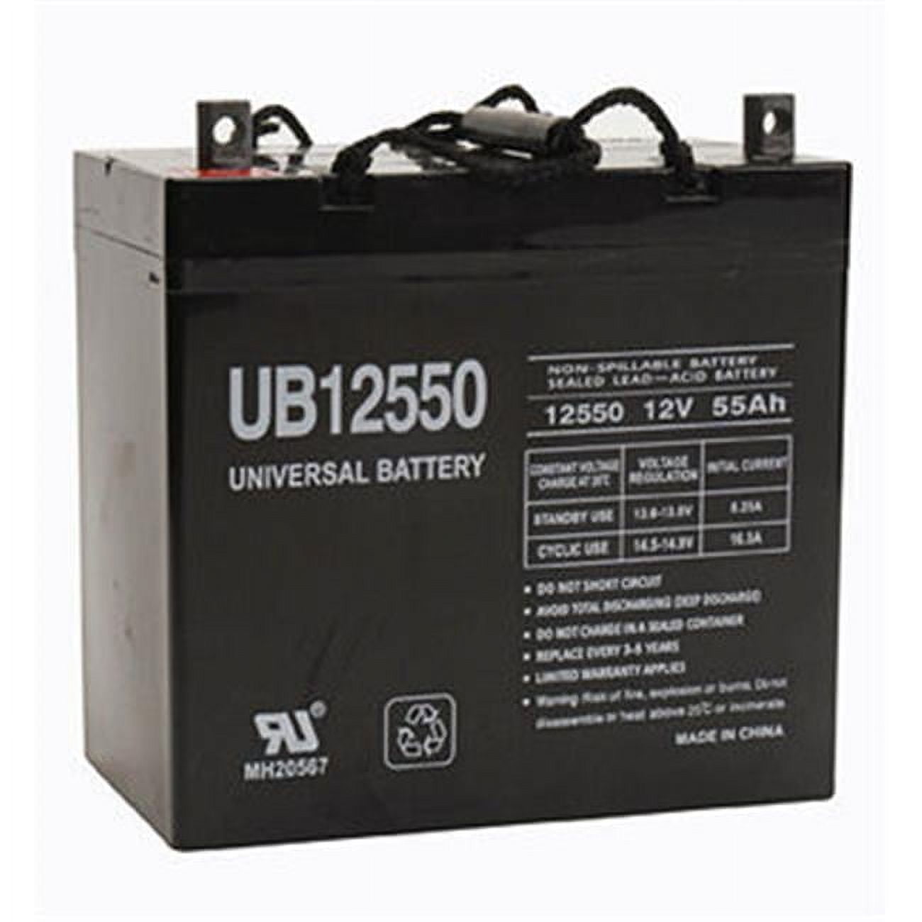 UPG UB12550 12V 55Ah AGM 22NF +L Battery for Mobility Power Chair ...