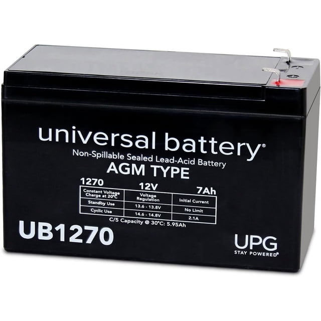 UB1270 Verizon FIOS Replacement Battery - 12V 7Ah AGM SLA Motorcycle ...
