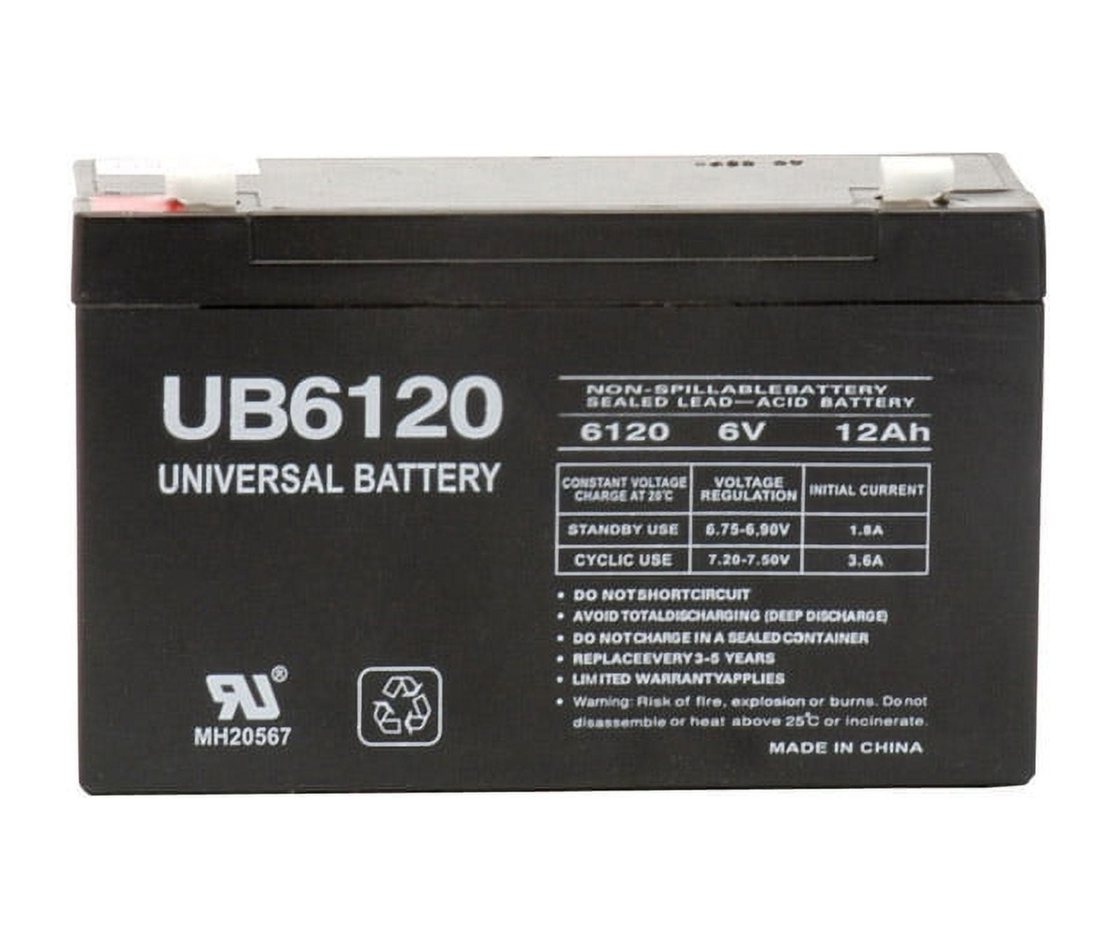 UPG 86453 6 V 12amp SLA Battery Set of 2- pack of 2 - Walmart.com