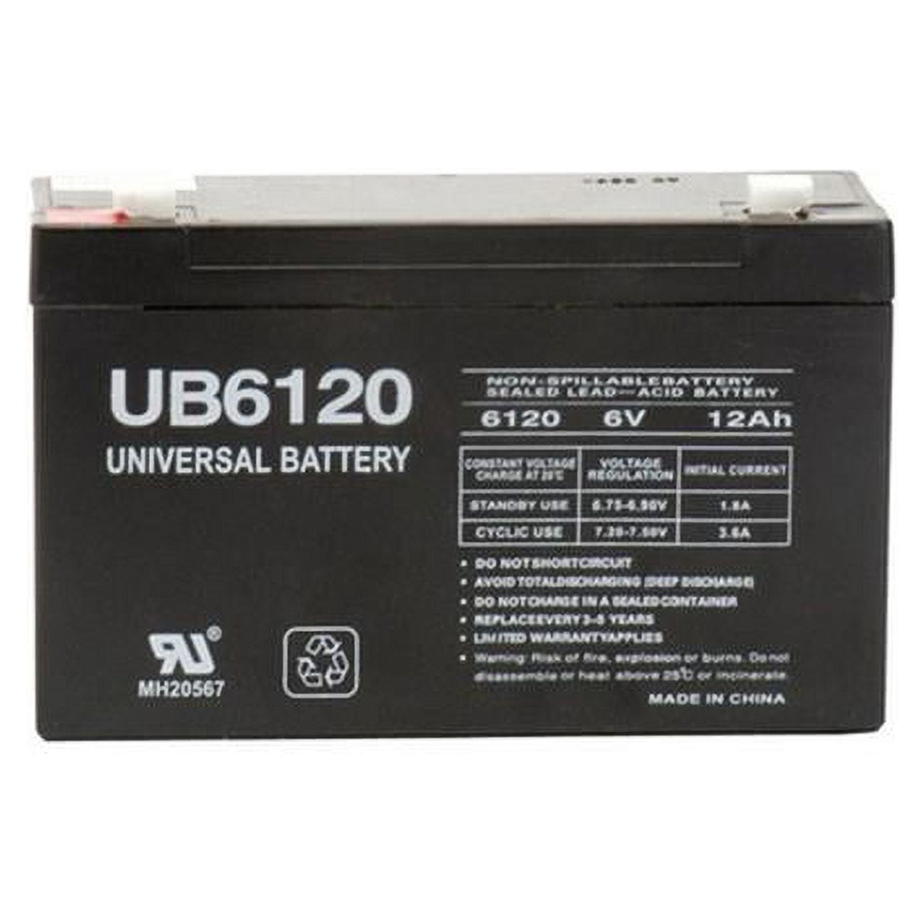 UPG UB6120 12 Ah Lead Acid Automotive Battery - Walmart.com