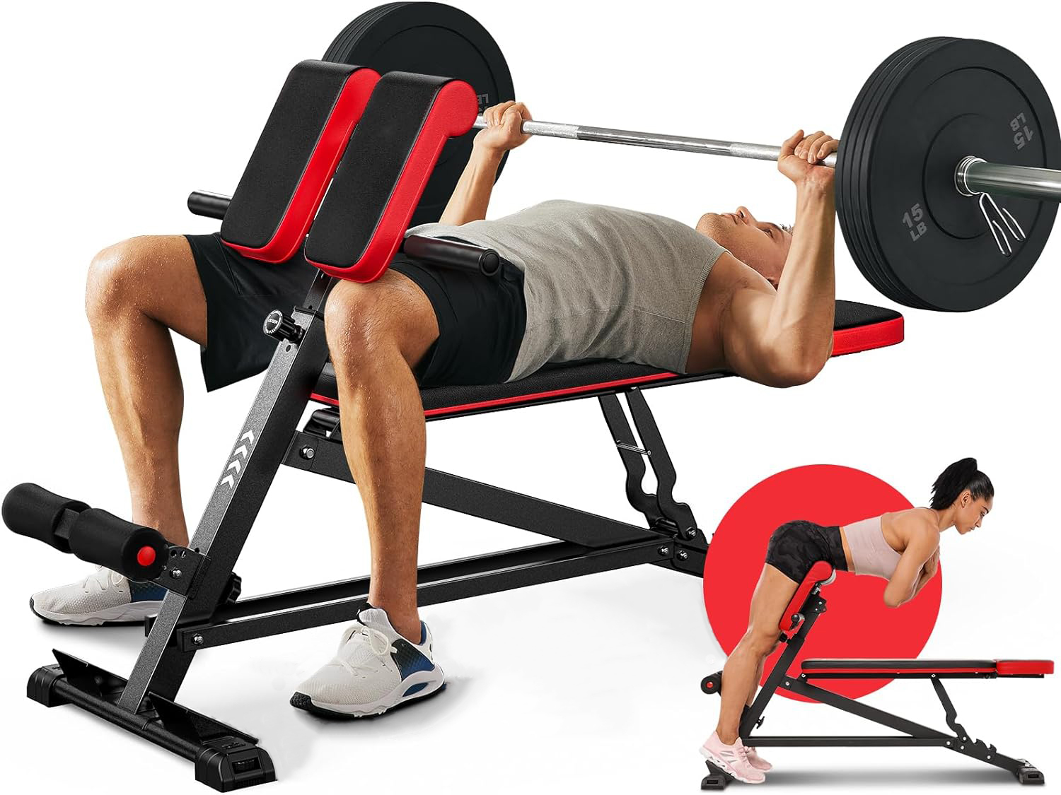 Marcy Roman Chair Hyper-Extension Home Workout Multipurpose Bench JD-3.1 - Walmart.com