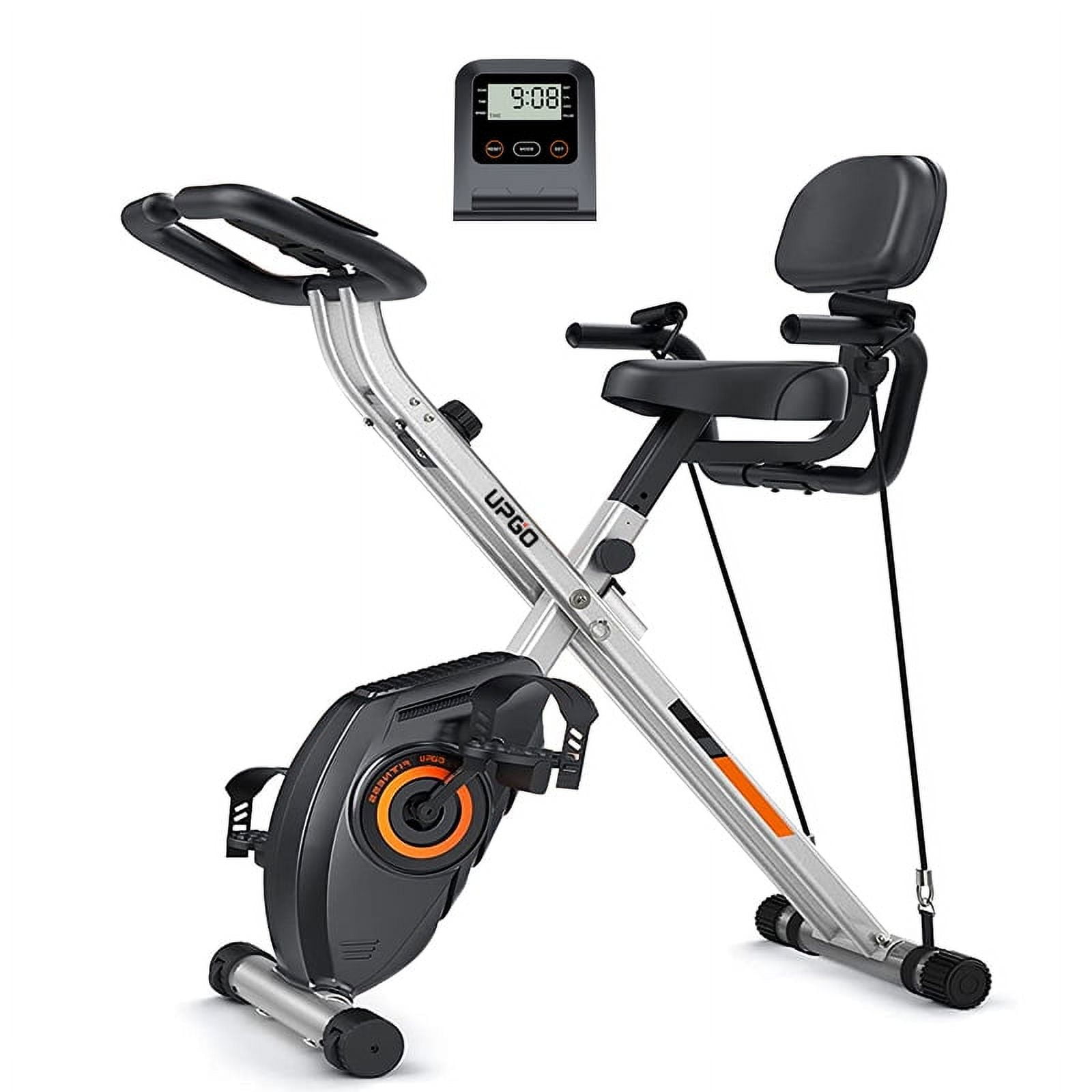UPGO Exercise Bike, Folding Exercise Bike for Seniors 330LB/270LB ...