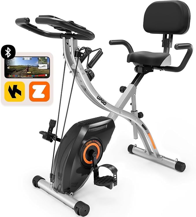 UPGO Exercise Bike, Folding Exercise Bike for Seniors 330LB/270LB ...