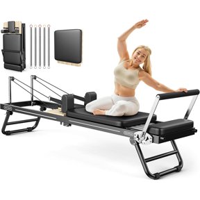FLAZECON Pilates Board for Home Workout, Foldable Pilates Reformer Set ...