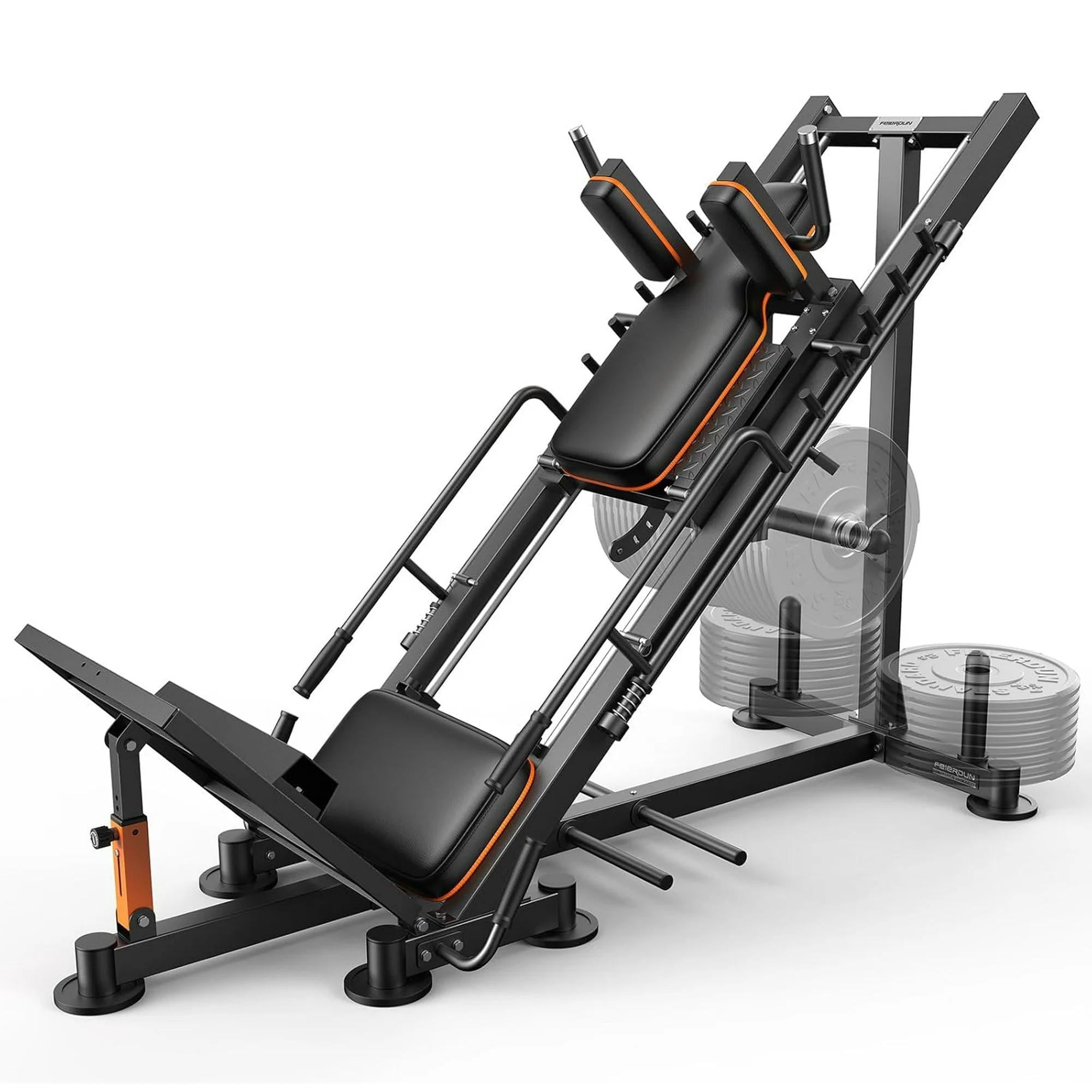 UPGO 3-in-1 Adjustable Leg Press Hack Squat Machine for Home Gym, 1800 ...