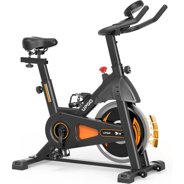 UPGO Indoor Stationary Magnetic Exercise Bike with Big IPad Holder ...