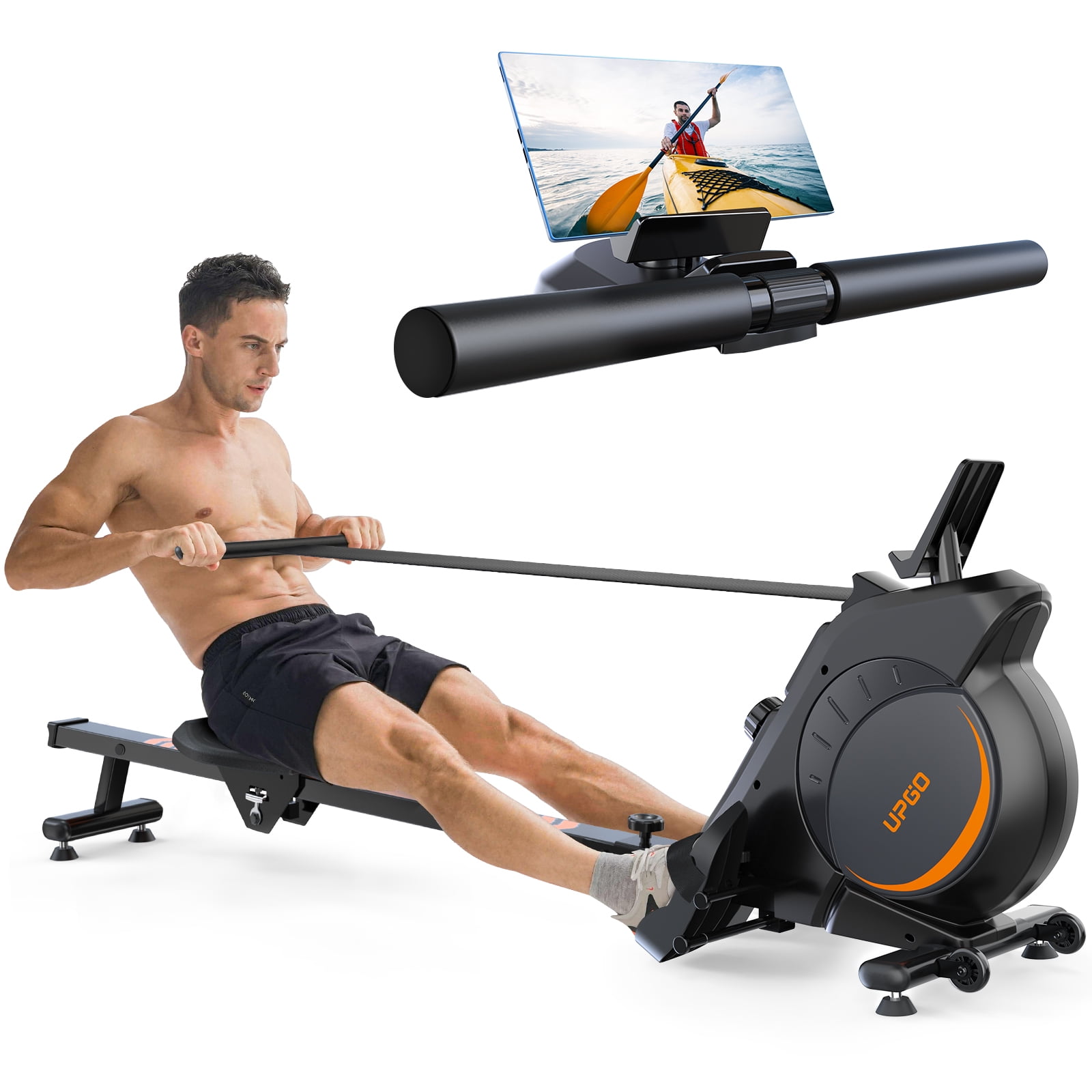 Pooboo Magnetic Rowing Machines Rower Foldable with 8 Level Resistance ...