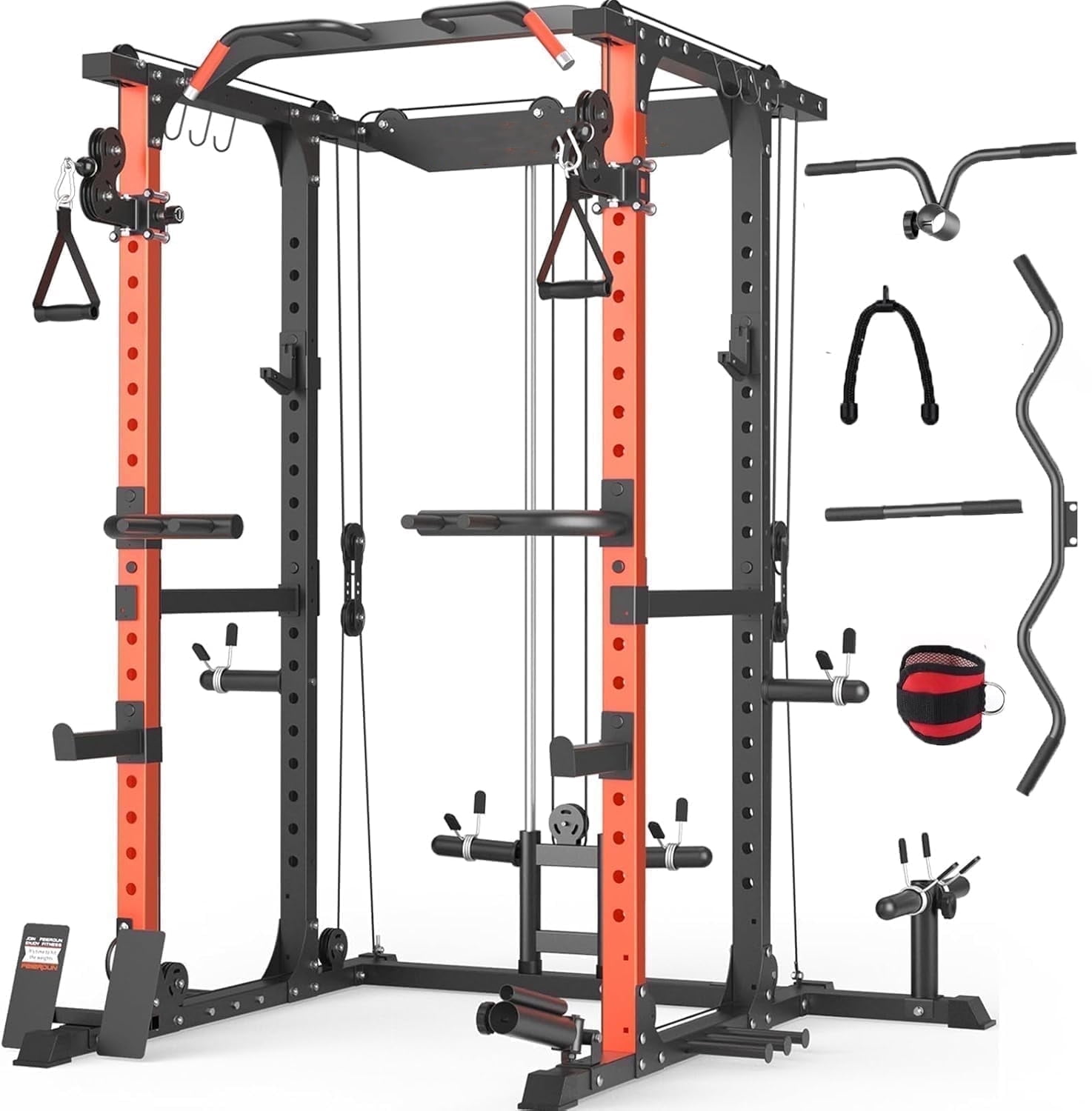UPGO Multi-function Squat Rack Power Cage with 2000LBS Capacity, Cable ...