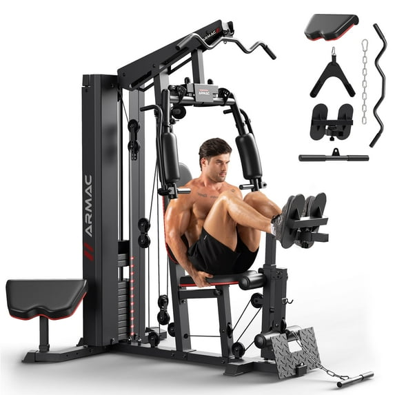 UPGO Home Gym Station, Workout Station with 150LBS Weight Stack, Leg ...