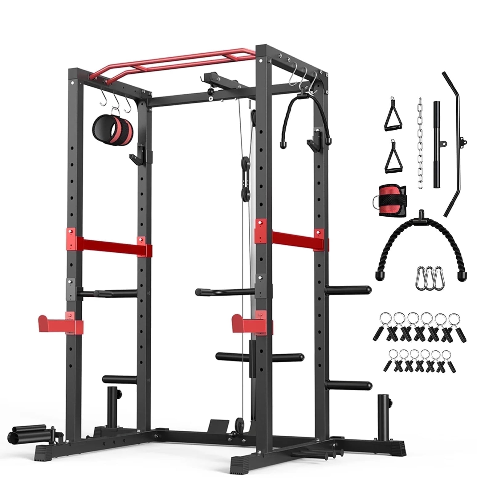 UPGO Power Cage,1200lbs Multi-Function Power Rack with with Lat ...