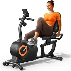 MERACH Recumbent Exercise Bike, Indoor Magnetic Resistance Bike, Full ...