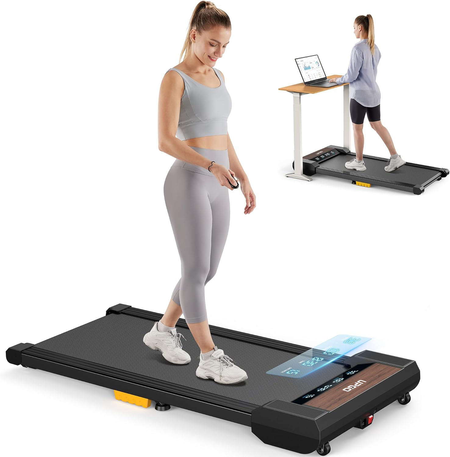 Walking Pad, Under Desk Treadmill for Home and Office, 2 in 1 Portable ...