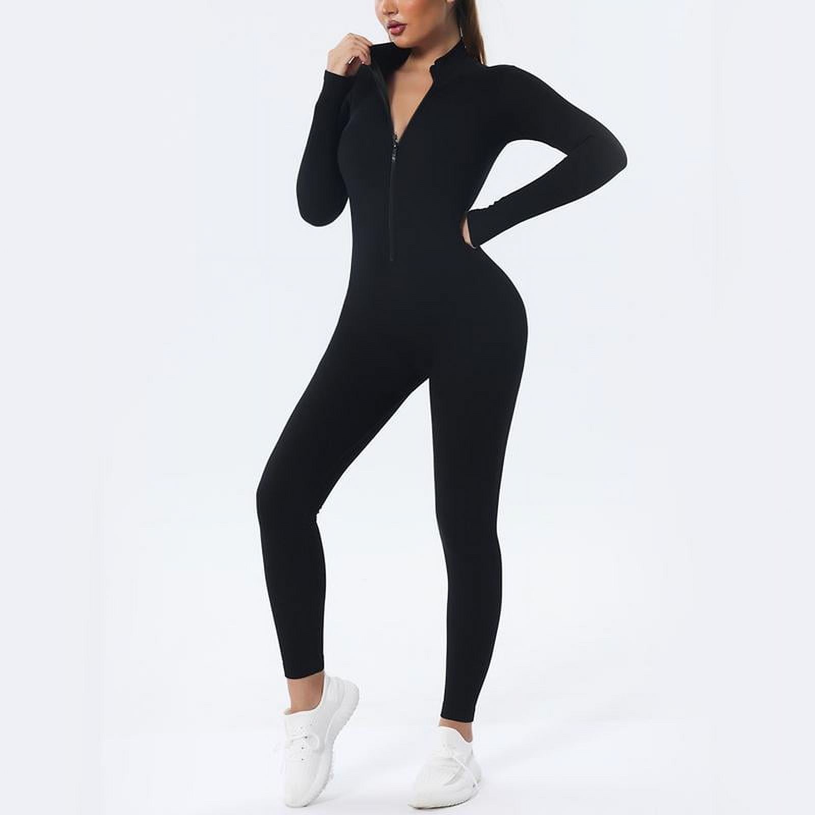 UPGO Zipper Seamless One-Piece Yoga Suit Dance Belly Tightening Fitness ...