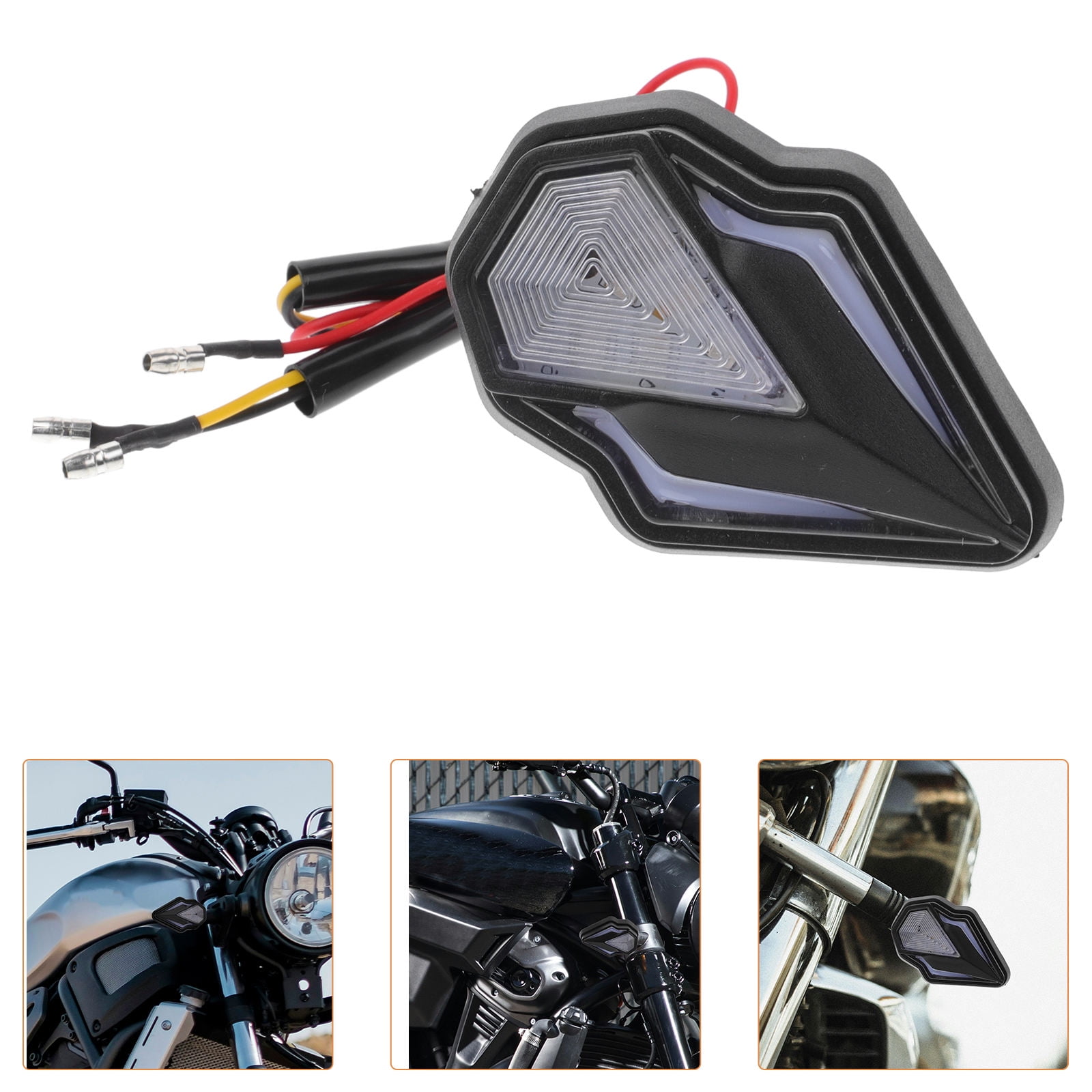 UPGRATOR 1 Pair Universal Motorcycle Indicator Lights Black ABS ...