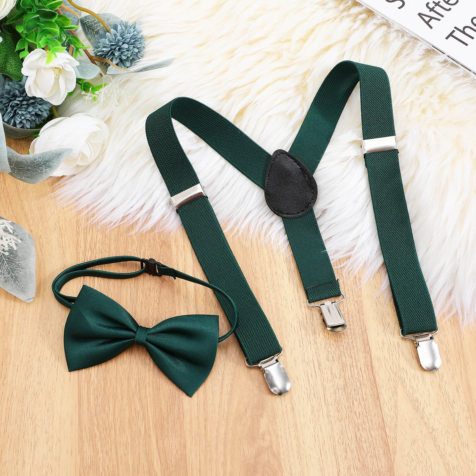 UPGRATOR Boys 1 Set Adjustable Bow Tie and Suspenders Y-Shaped Casual ...