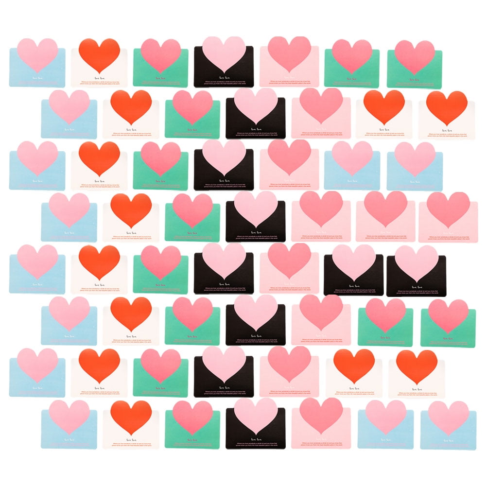 UPGRATOR 100Pcs Heart Shaped Greeting Cards with Blank Message Paper ...