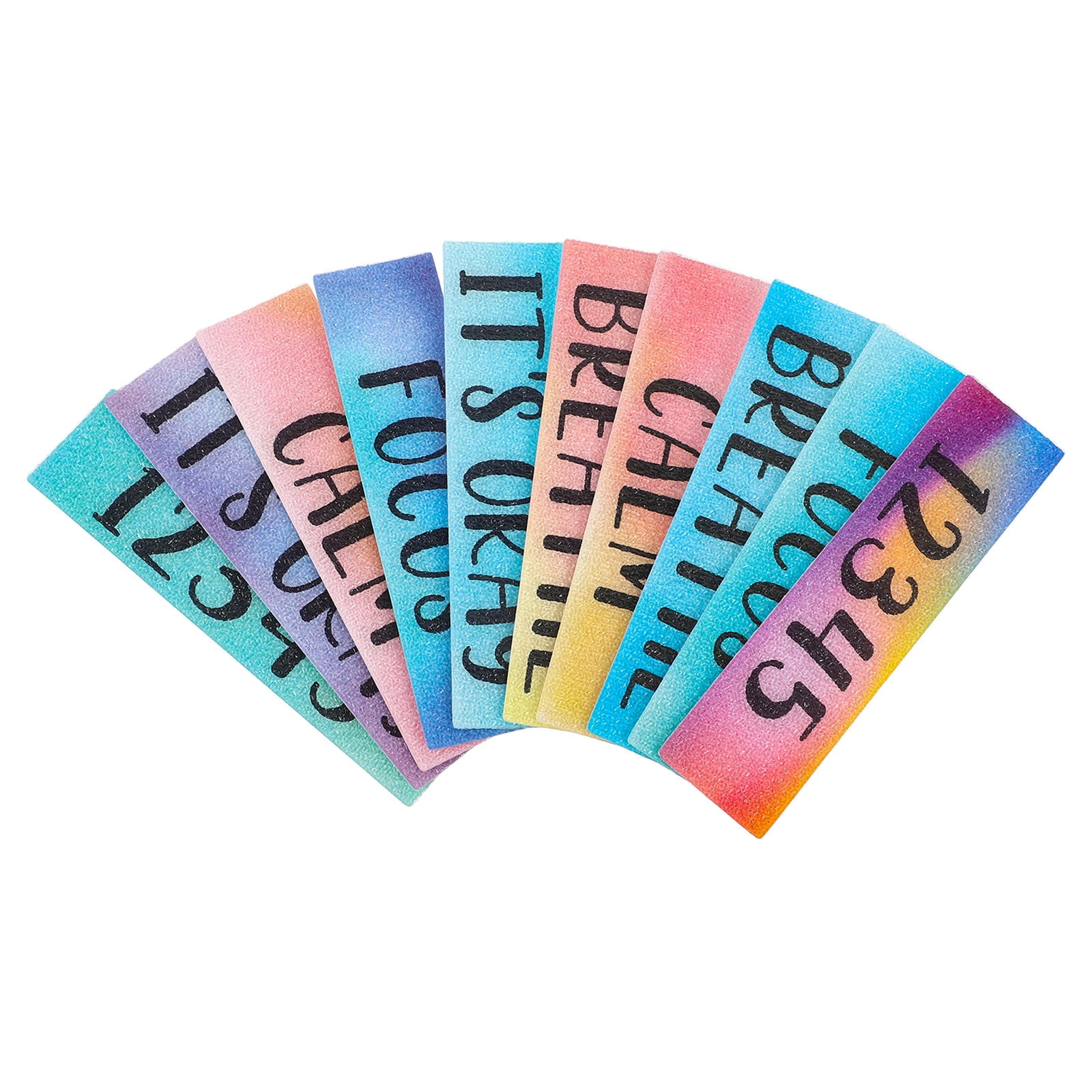 UPGRATOR 10Pcs Multi-Colored Rectangular Strips Fidget Textured ...