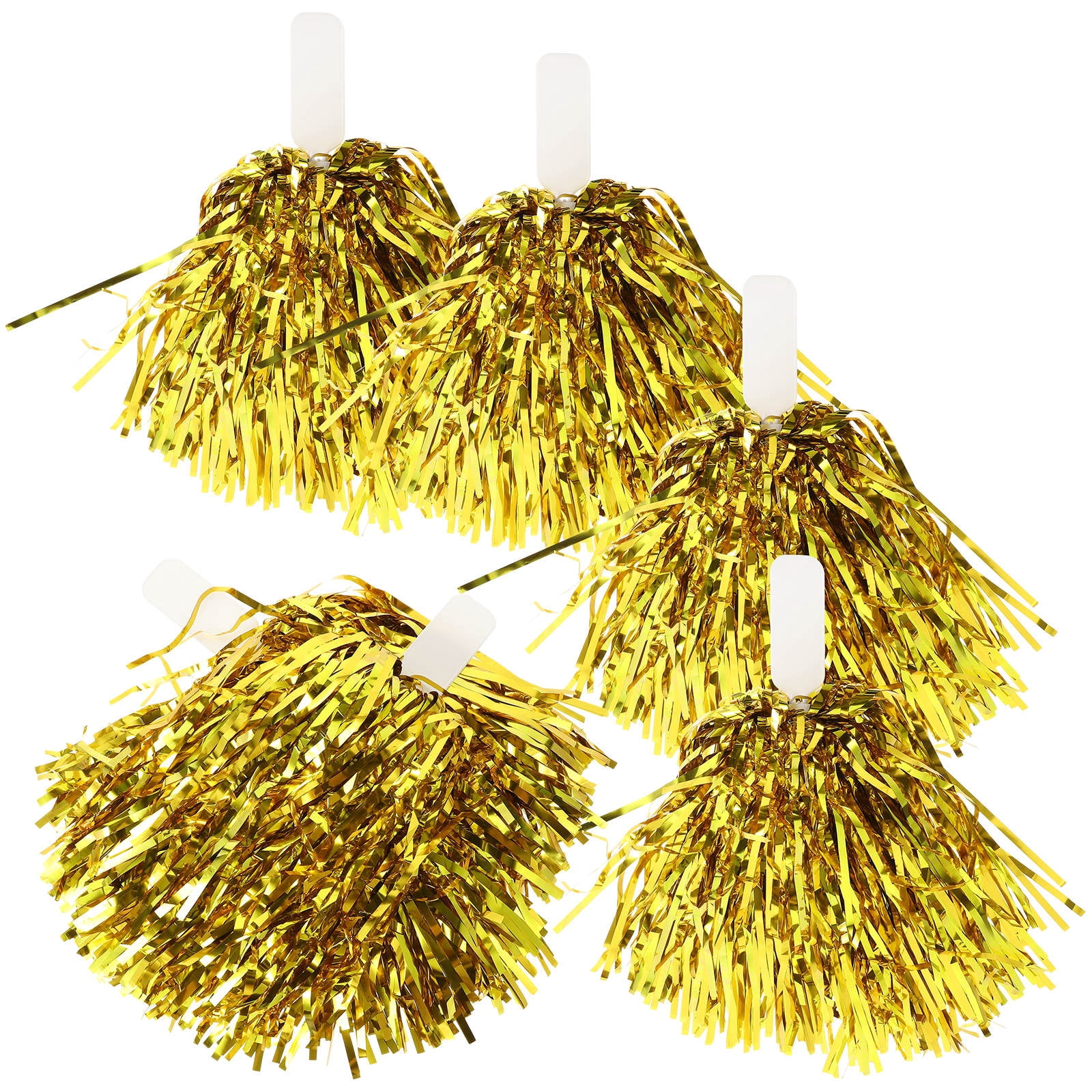 UPGRATOR 12Pcs Bulk Cheerleading Pom Pom Golden Plastic Flat Handle for ...