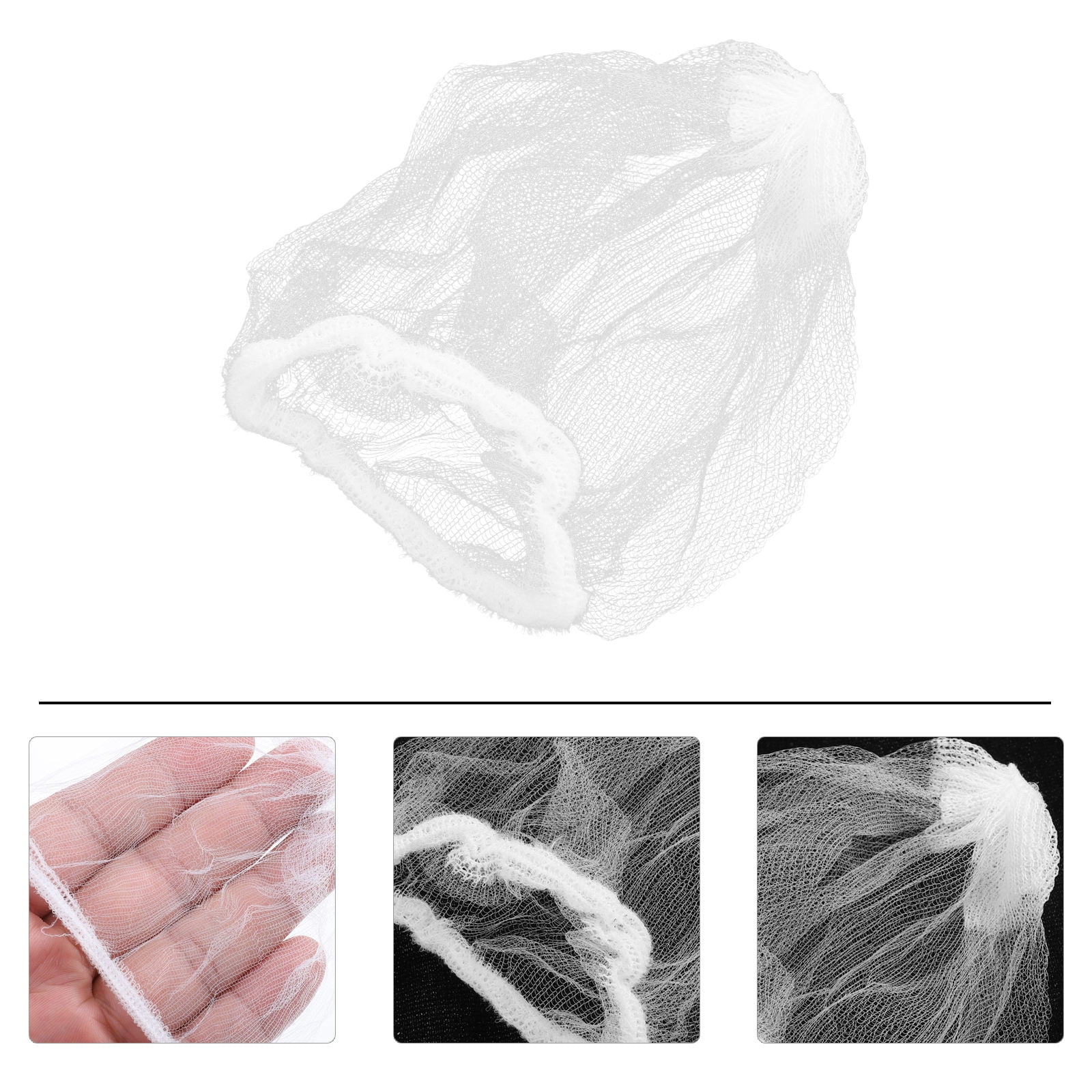 UPGRATOR 15x7cm Kitchen Sink Mesh Net Drain Strainer 200Pcs White Pe ...