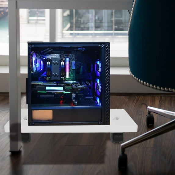 UPGRATOR 1Pack Modern White Computer Stand for Under Desk Mounting with ...