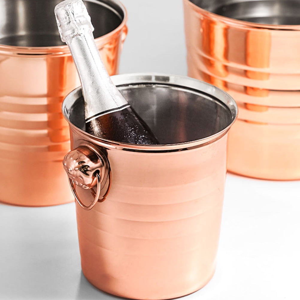 UPGRATOR 1Pack Portable Ice Bucket in Rose Gold for Bar and Nightclub ...