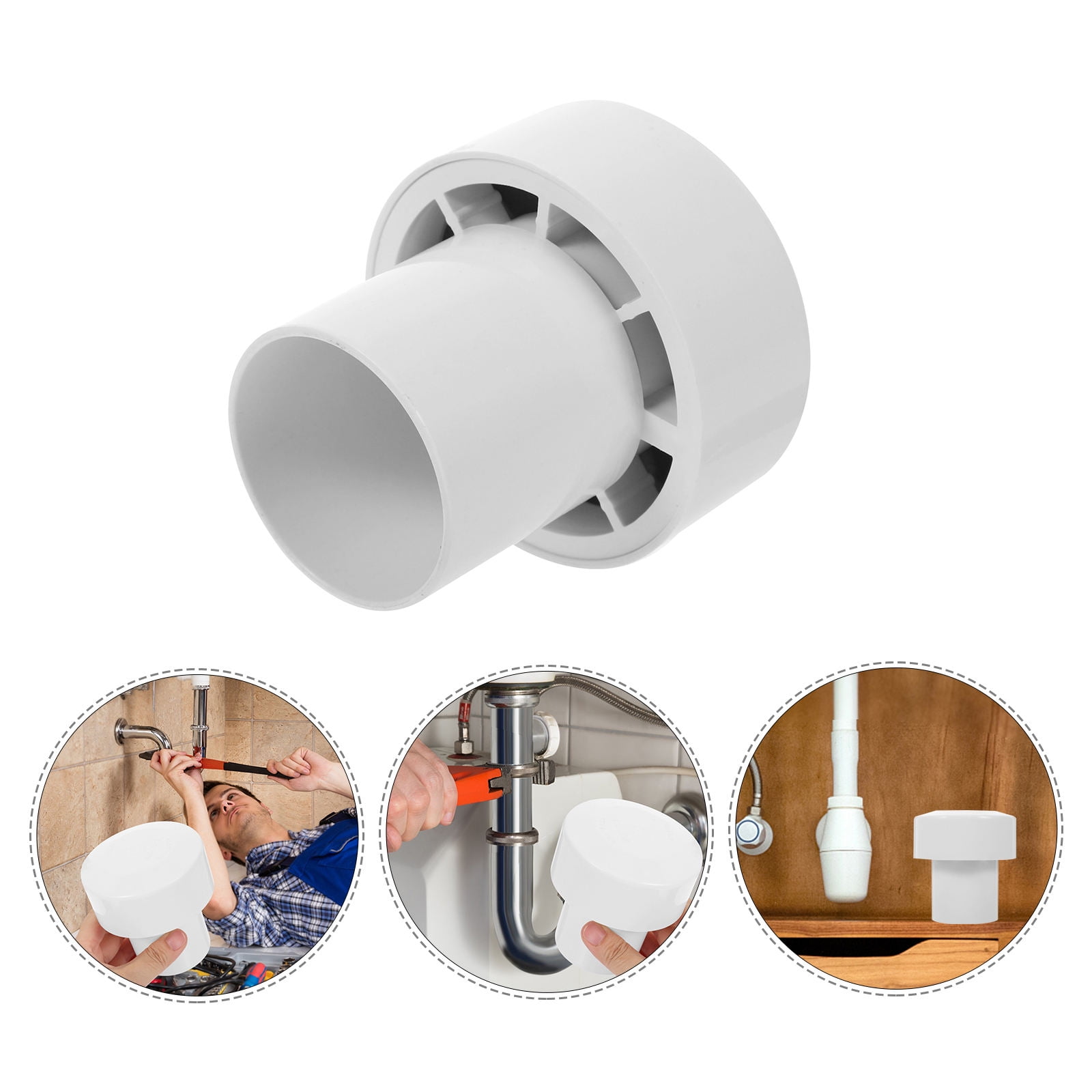 UPGRATOR White PVC Air Ducting Adapter 1 Set for Drainage Escape, Size ...