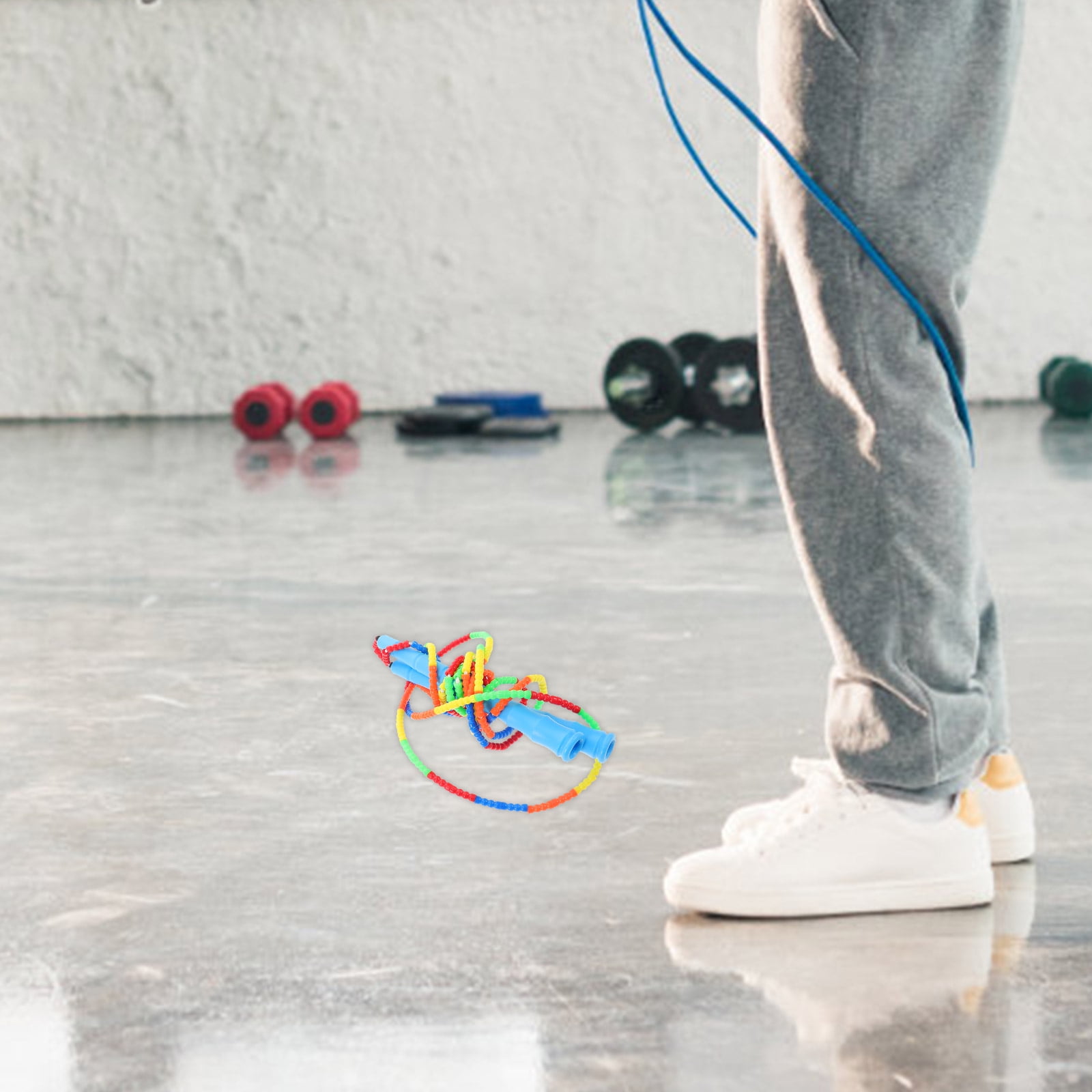 UPGRATOR 1Set Beaded Jump Rope for Kids Exercise Equipment Segmented 113.97X1.38X1.38in ...