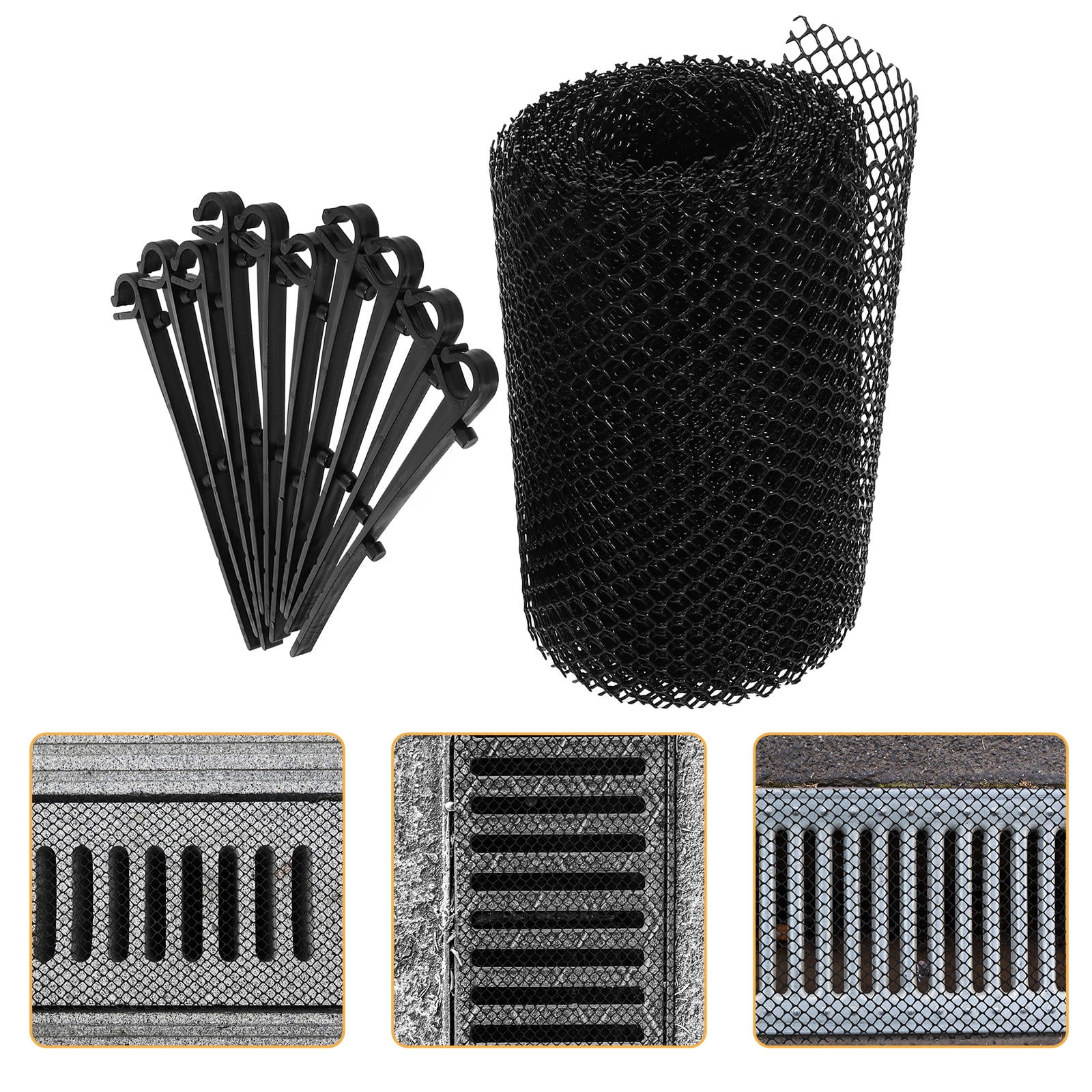UPGRATOR 1Set Black ABS Gutter Guard Mesh Roll for Roof Gutter System ...