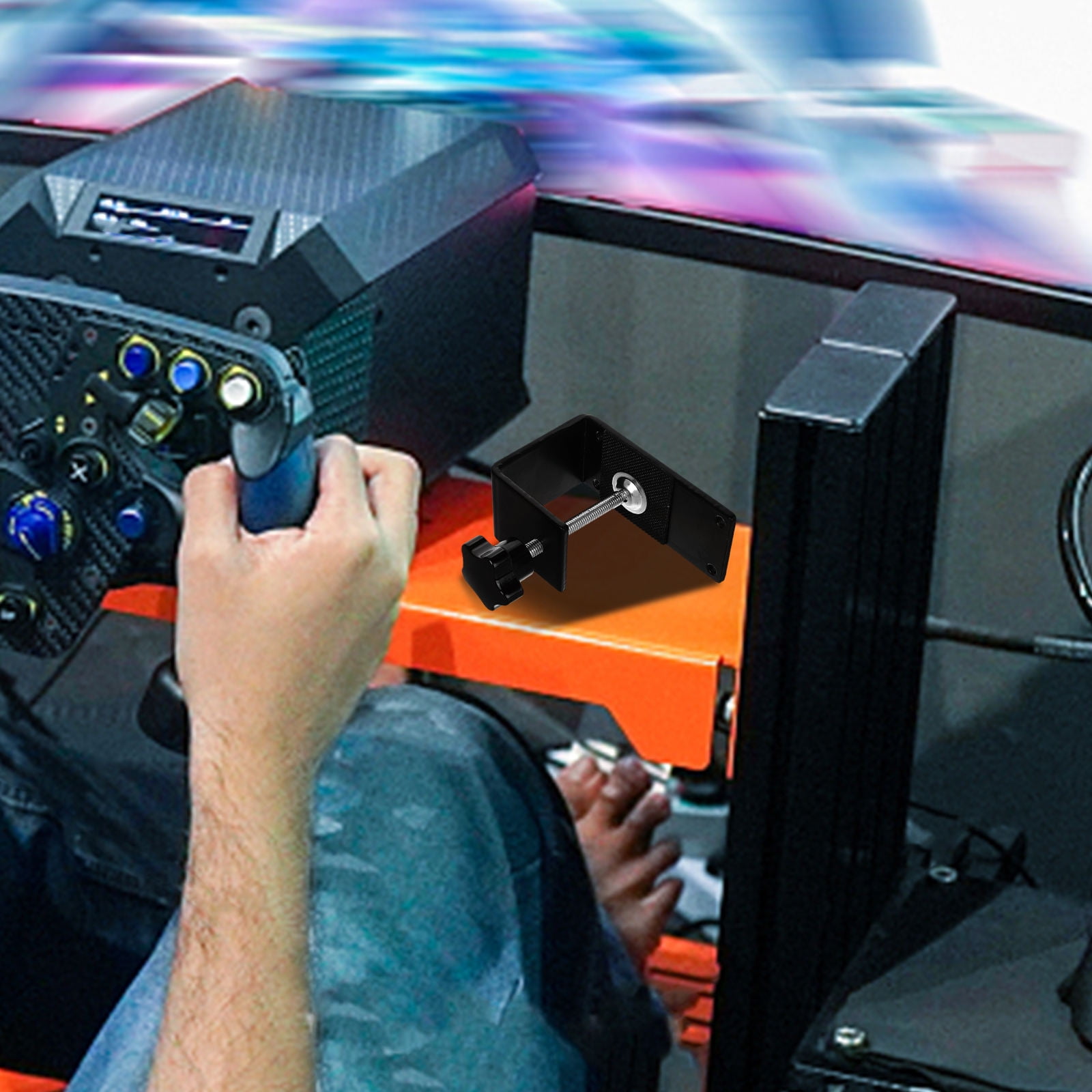 UPGRATOR 1Set Black Iron Joystick Desk Mount Compact Design Game ...