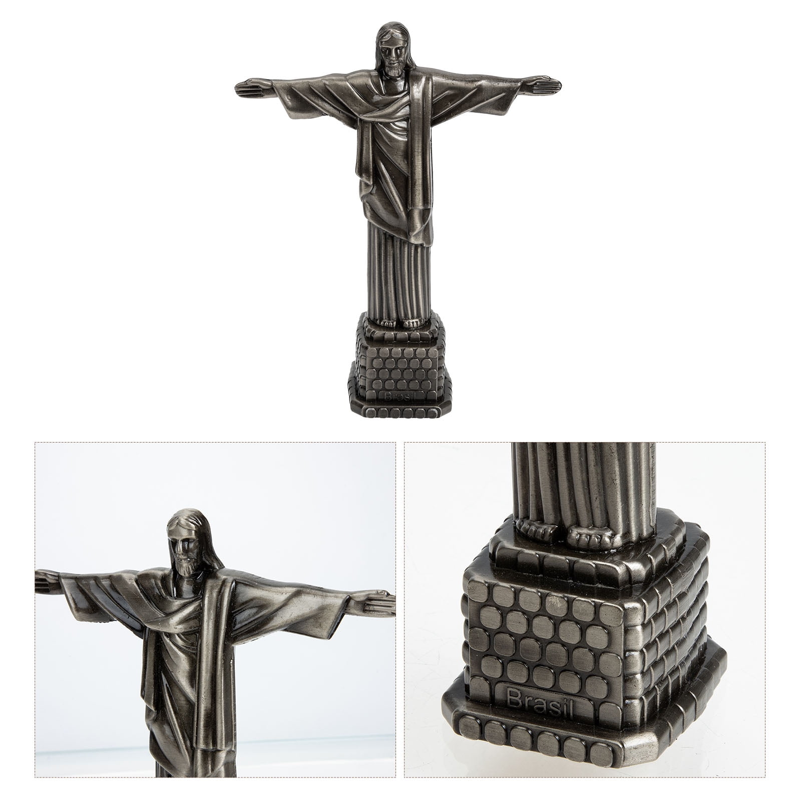 UPGRATOR 1Set Jesus Statue in Silver Alloy Standing Figure Holy ...