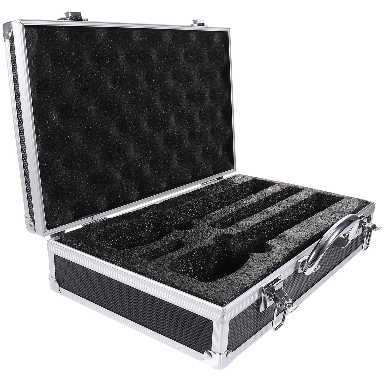 UPGRATOR 1Set Microphone Organizer Box with Aluminum Alloy and Sponge ...