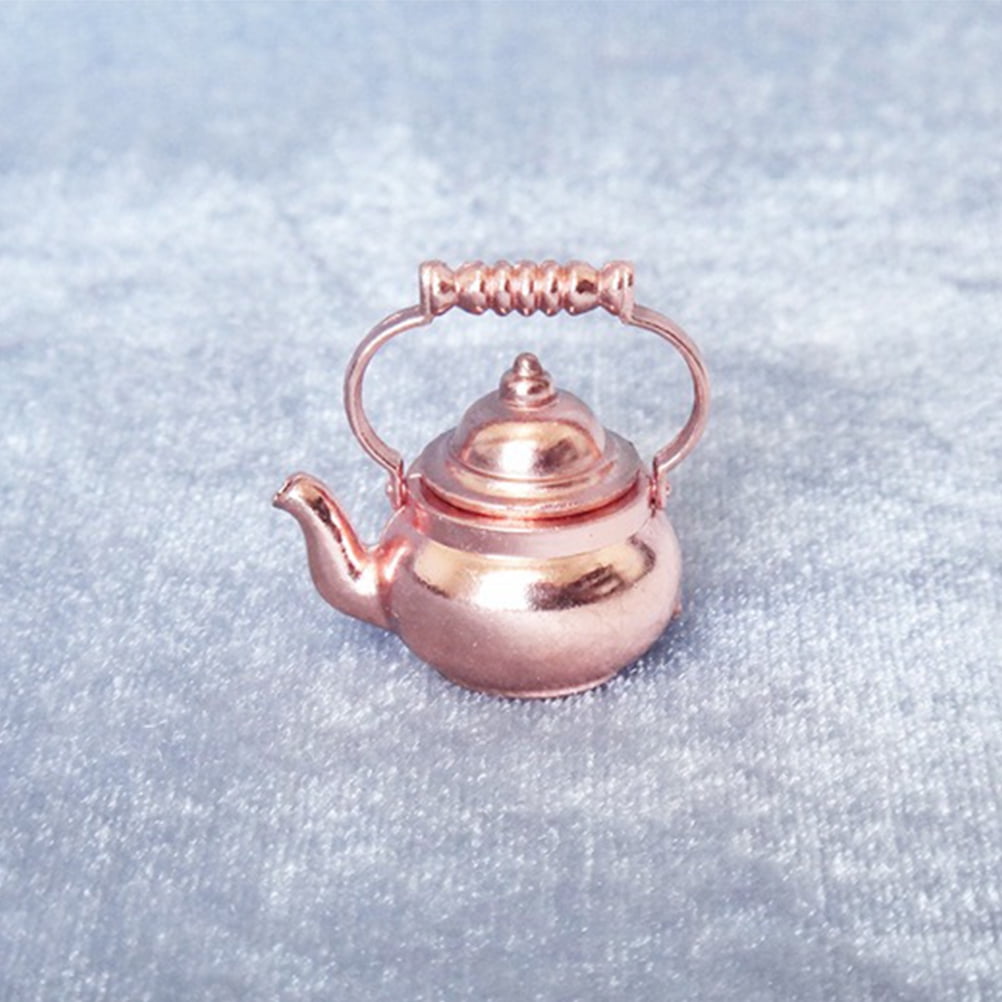 UPGRATOR 1Set Miniature Kettle Rose Gold Teapot Model for Kids Diy ...