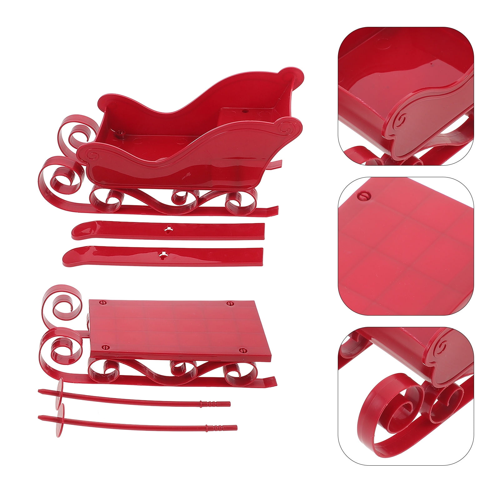 UPGRATOR 1 Set Red Mini Sledding Model Sleigh Party Decor for Winter ...