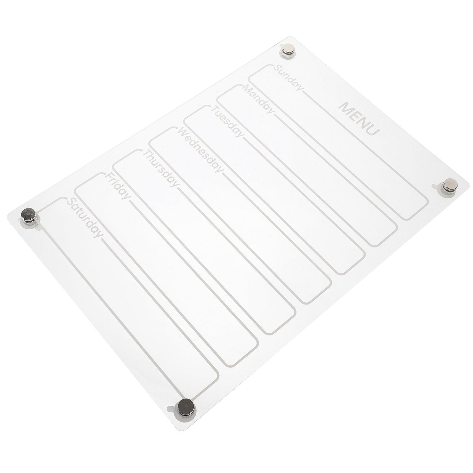 UPGRATOR 1Set Transparent Acrylic Weekly Menu Board for Kitchen 11.67X8 ...